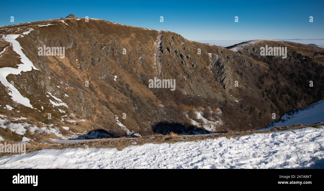 Top of the Hohneck in the vosges mountains in france in winter Stock ...