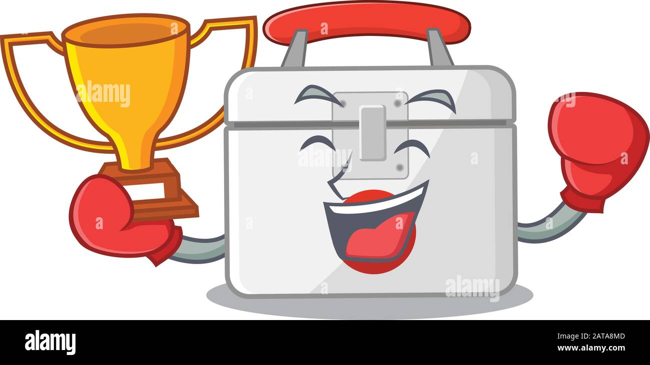 fantastic Boxing winner of first aid kit in mascot cartoon style Stock ...