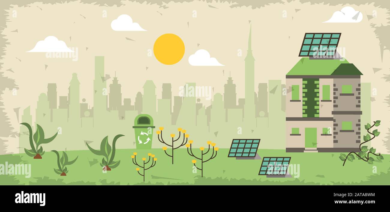 save the nature campaign with landscape scene Stock Vector Image & Art ...