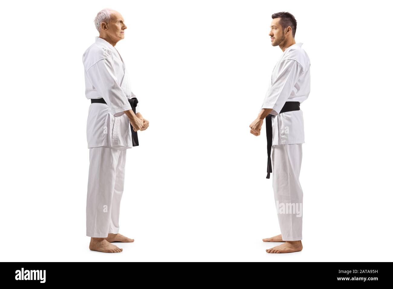 Man standing in black karate Cut Out Stock Images & Pictures - Alamy