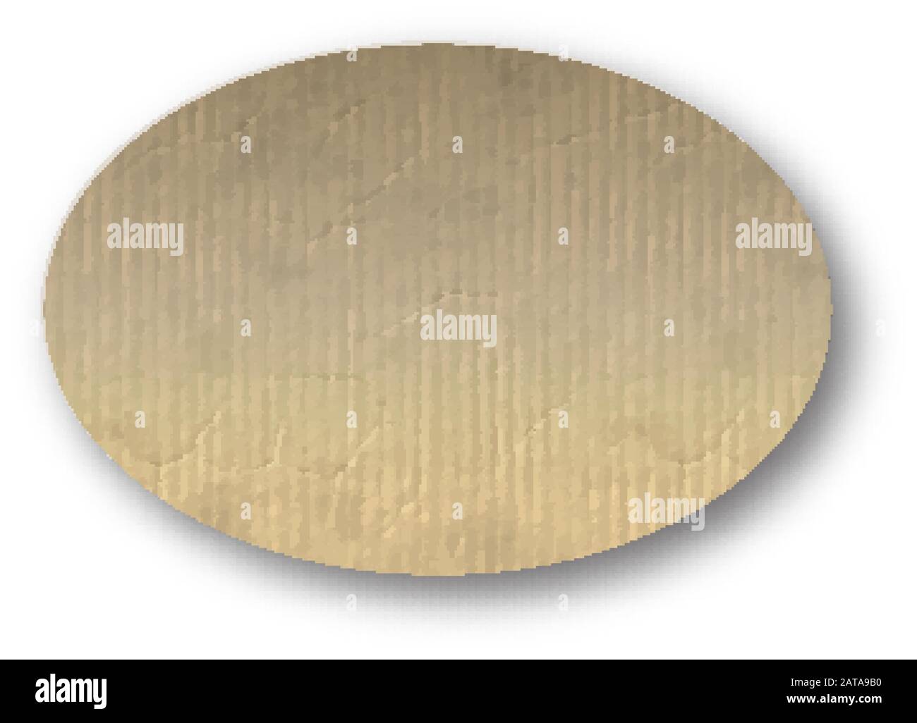 Paper carved badge plate blank mockup vector oval cardboard hi-res ...