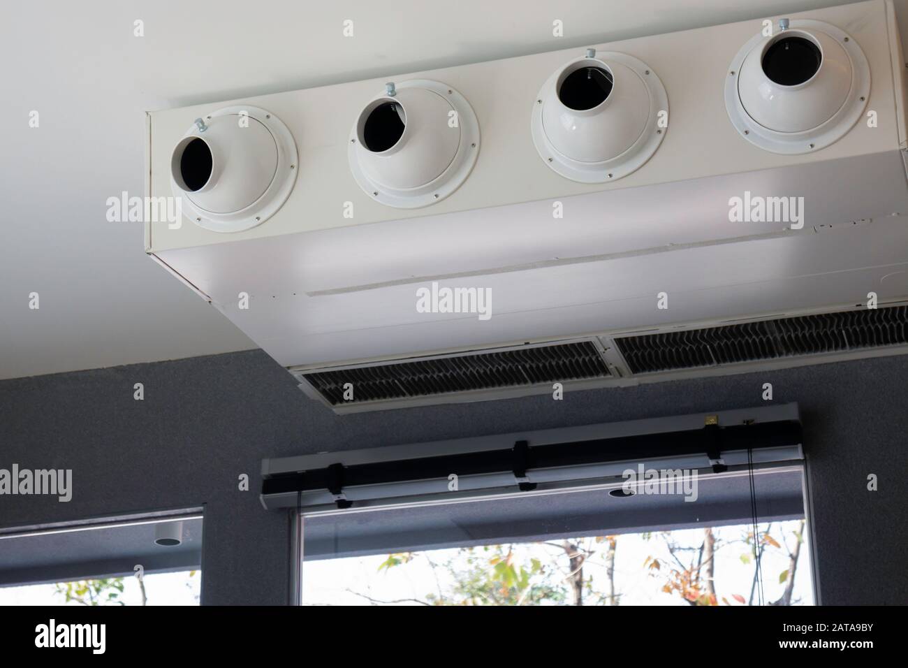 Close up white air conditioner hi-res stock photography and images - Alamy