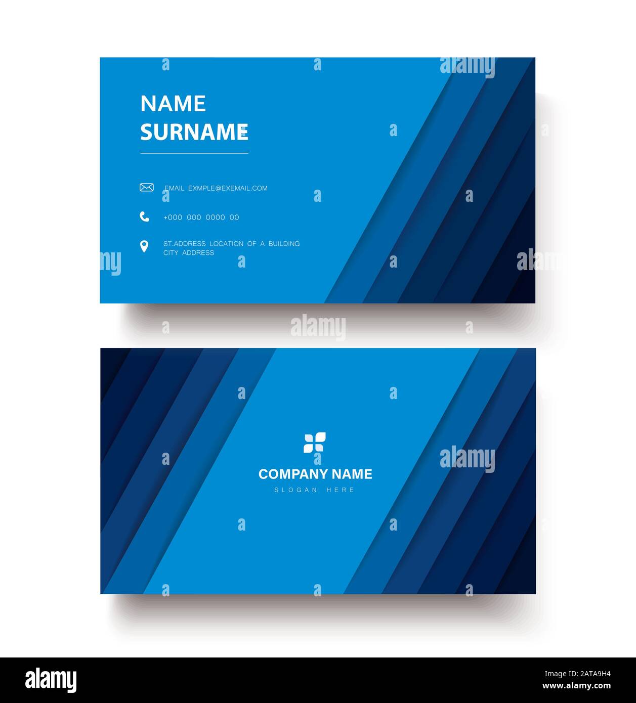 Blue business card minimal Cut Out Stock Images & Pictures - Alamy