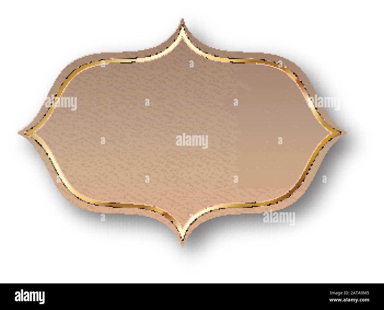 Paper Carved Badge Plate Blank Mockup - Vector Chic Cardboard Template ...