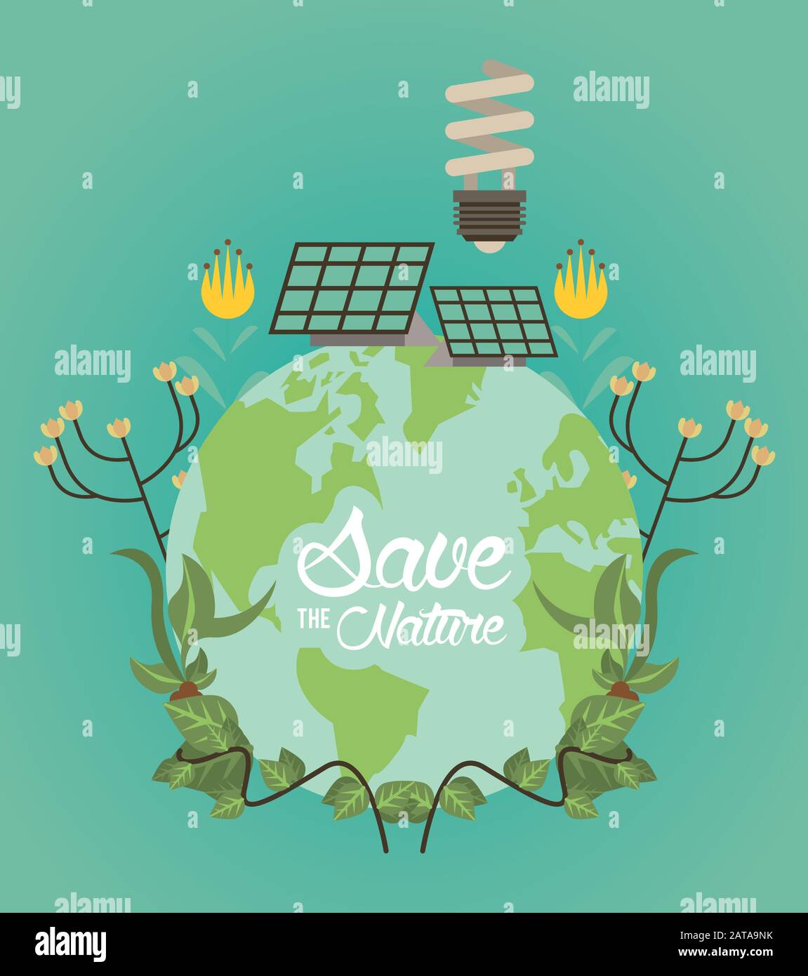 save the nature campaign with world planet Stock Vector Image & Art - Alamy