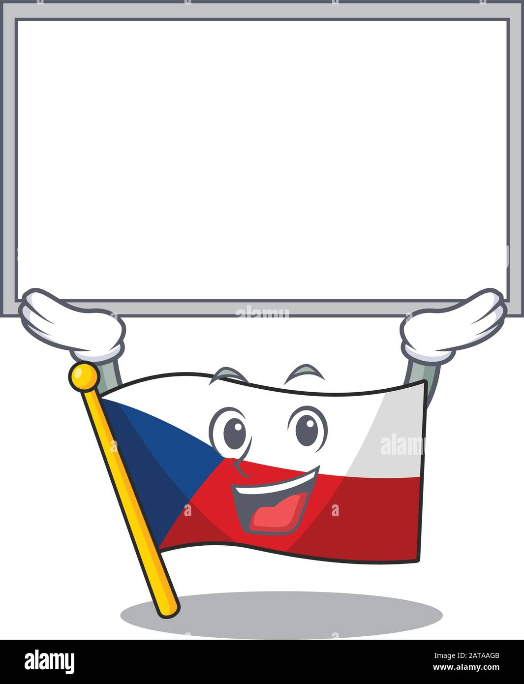 A mascot picture of flag czechia raised up board Stock Vector Image ...