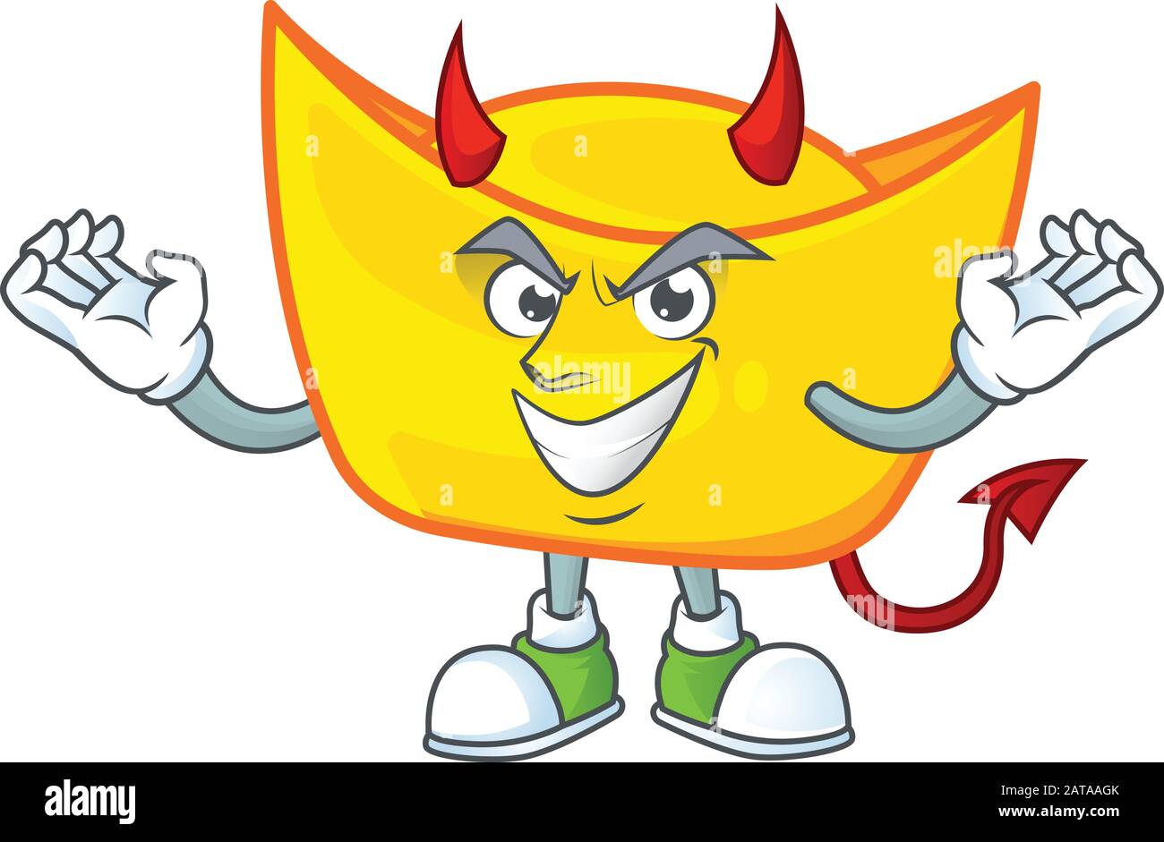 Devil chinese gold ingot Cartoon character design Stock Vector Image ...