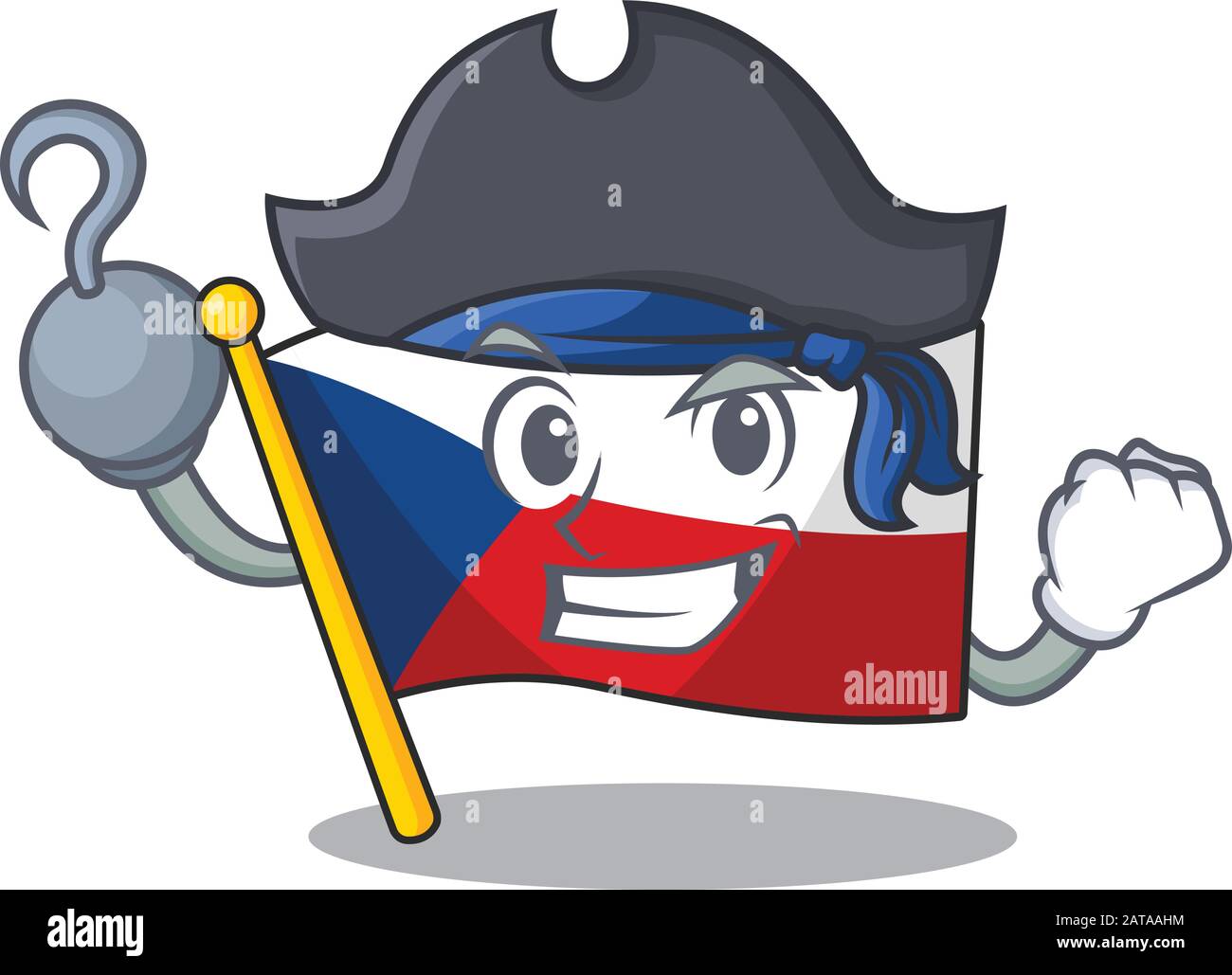 cool and funny flag czechia cartoon style wearing hat Stock Vector ...