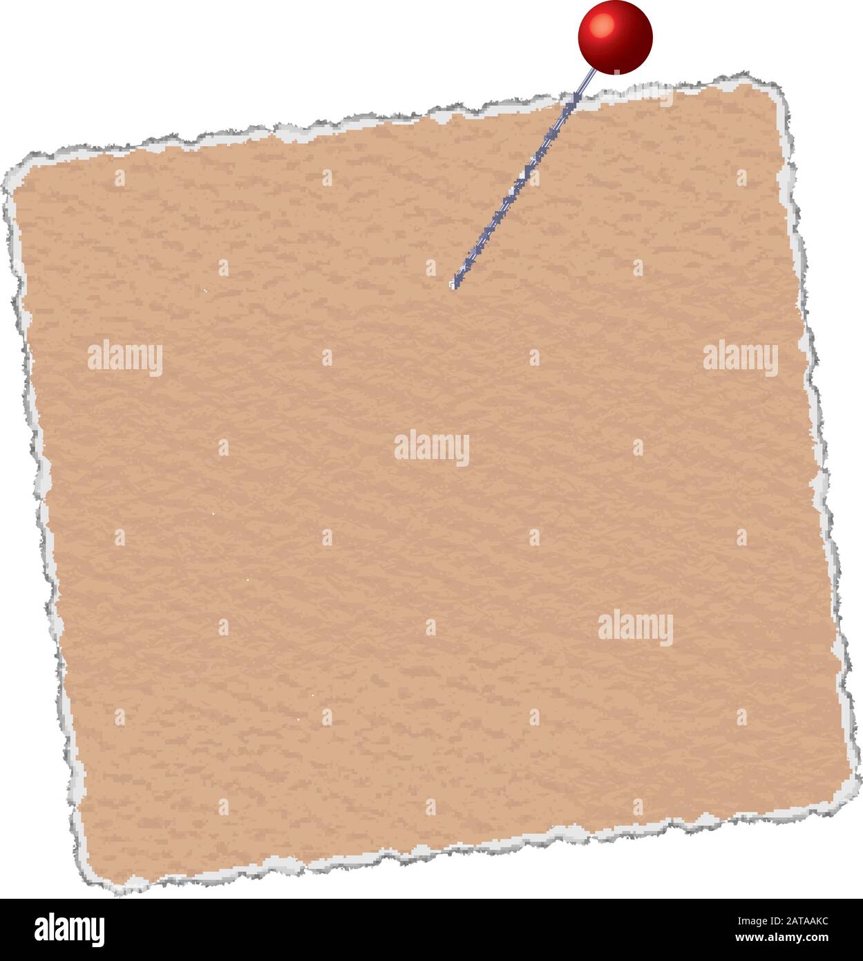 Paper Raggy Badge Blank Mockup - Vector Pinned Tattered Cardboard ...