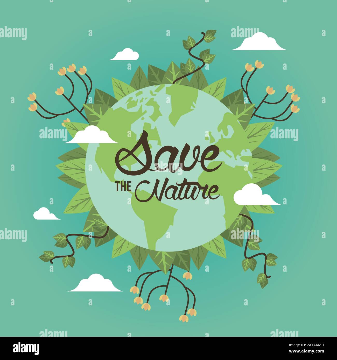save the nature campaign with world planet Stock Vector Image & Art - Alamy
