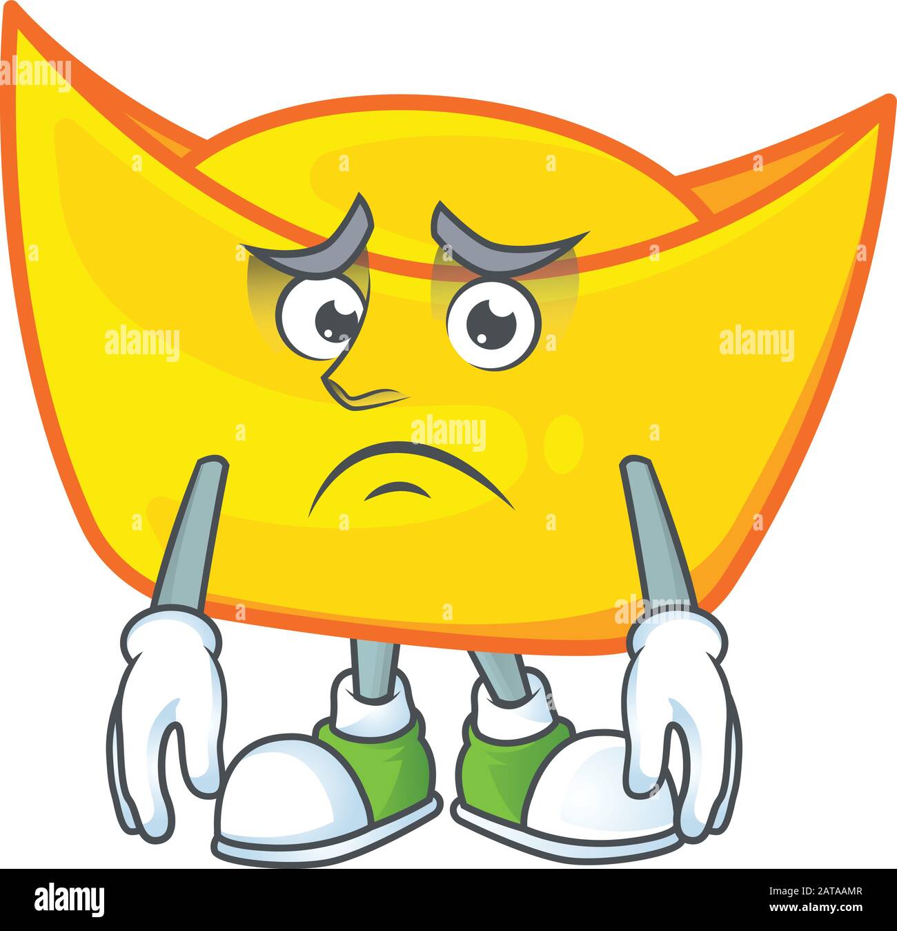 A picture of chinese gold ingot showing afraid look face Stock Vector ...