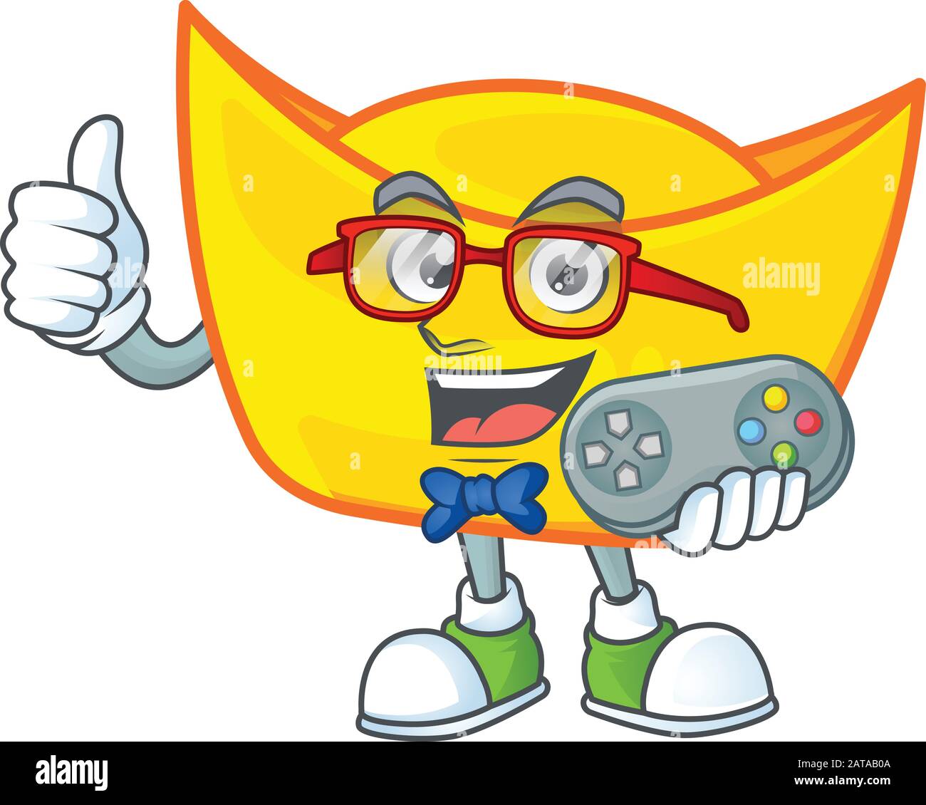 Smiley gamer chinese gold ingot cartoon mascot style Stock Vector Image ...
