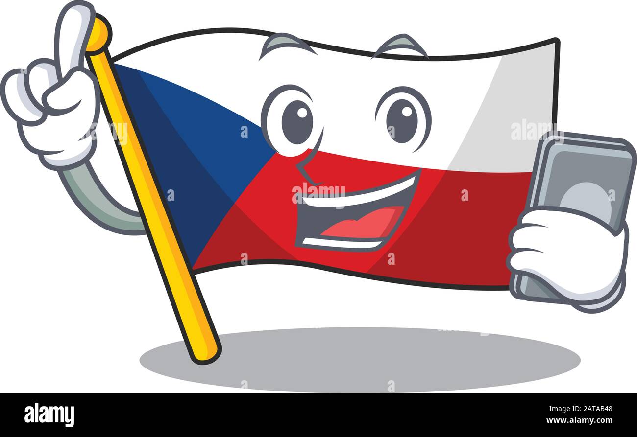 Cartoon design of flag czechia speaking on a phone Stock Vector Image ...