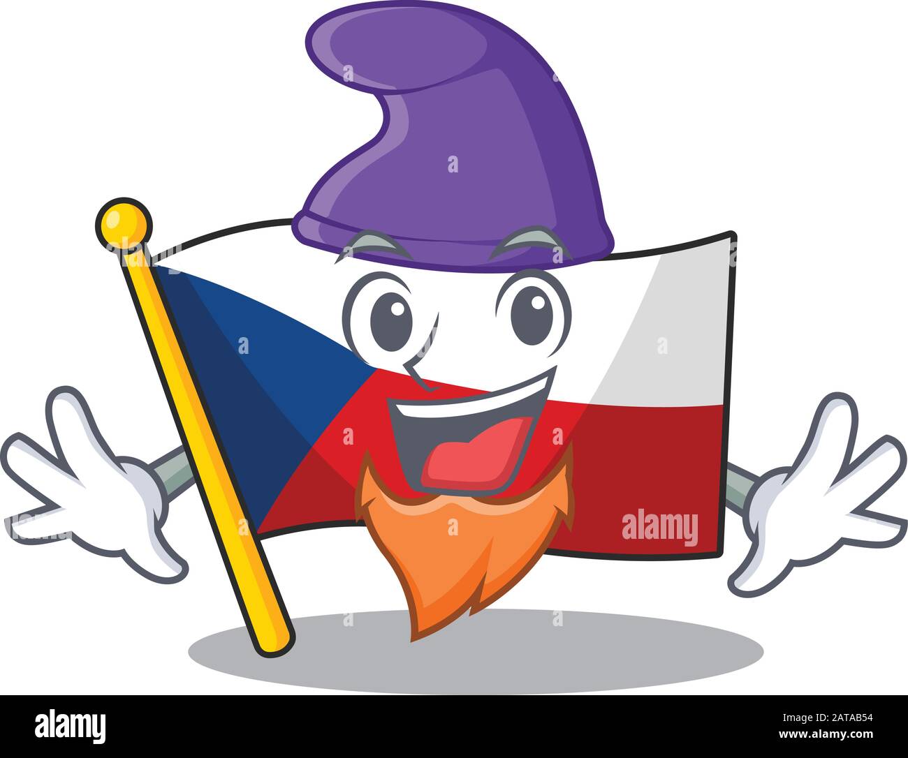 Funny flag czechia cartoon mascot performed as an Elf Stock Vector ...