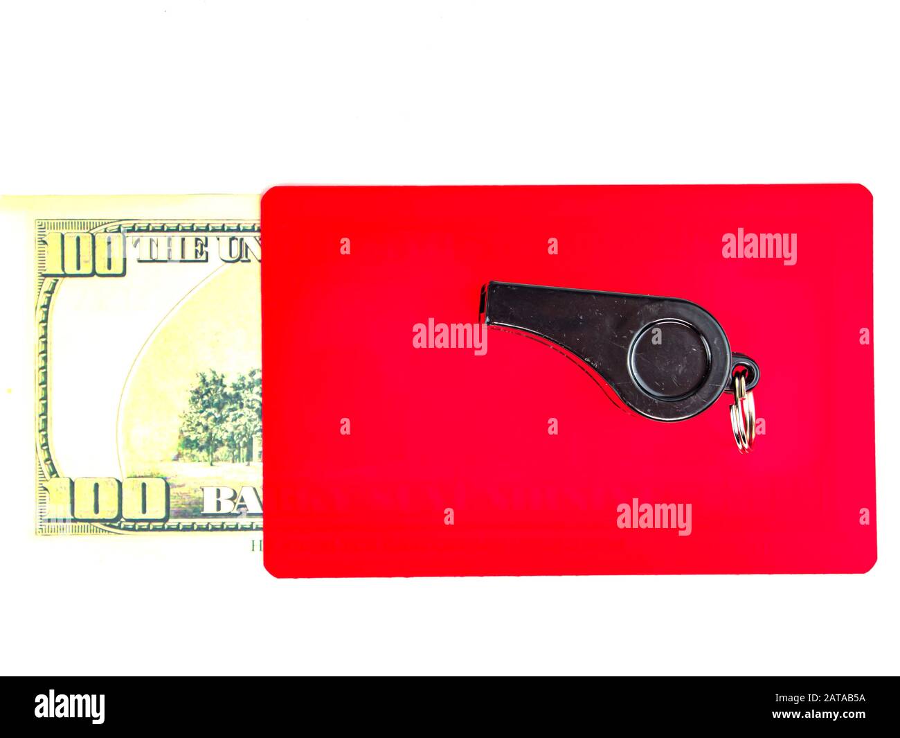 Red card of a football referee with money Stock Photo - Alamy