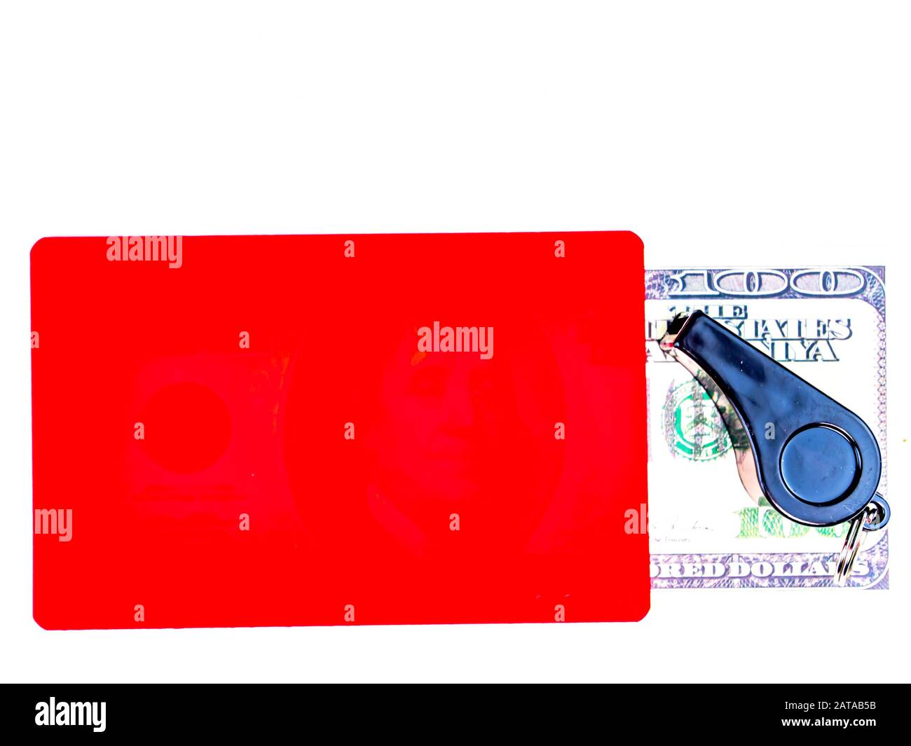 Red card of a football referee with money Stock Photo - Alamy