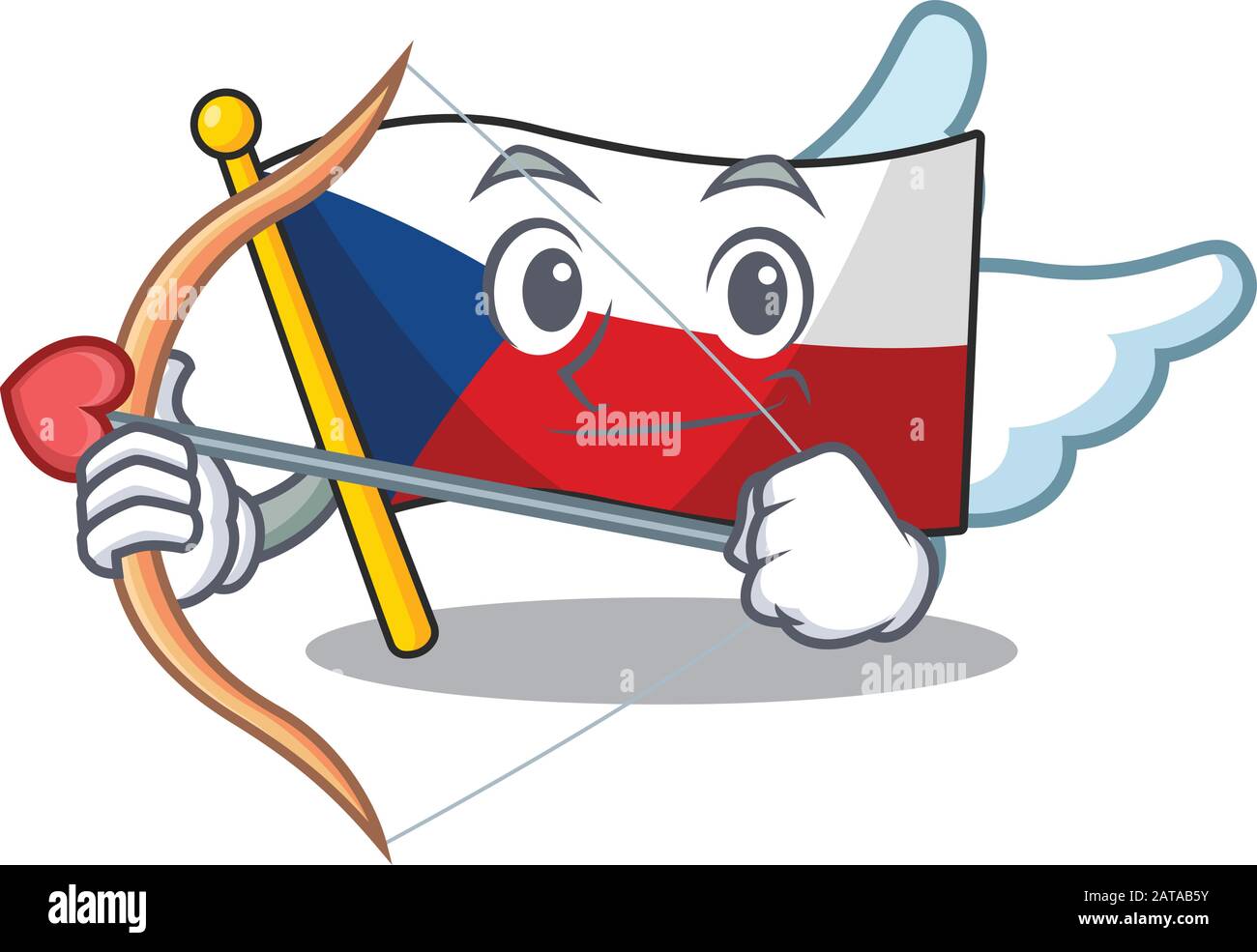 Romantic flag czechia Cupid cartoon character with arrow and wings ...