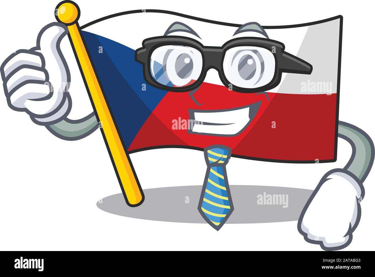 cartoon character of Businessman flag czechia wearing glasses Stock ...