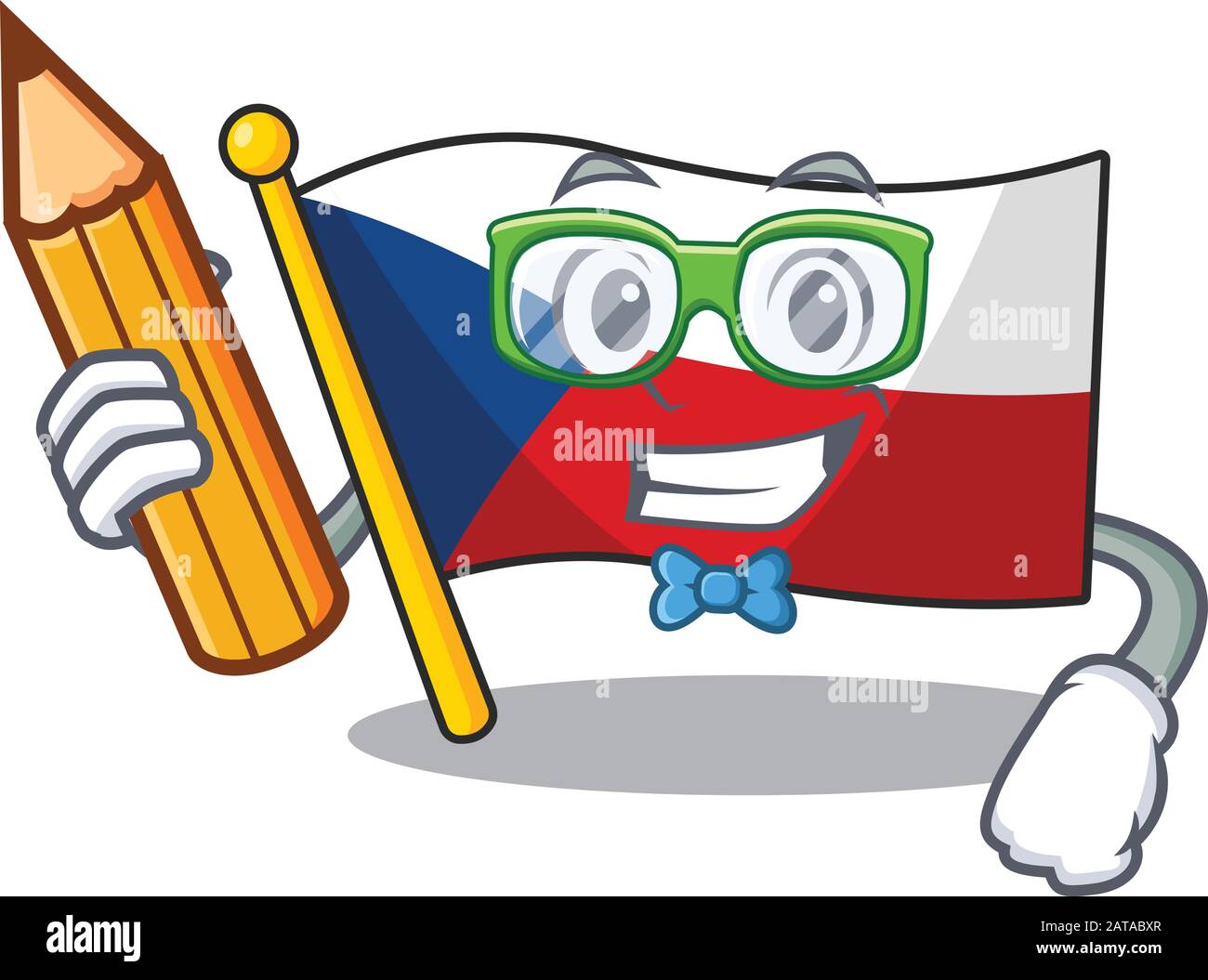 A picture of Student flag czechia character holding pencil Stock Vector ...