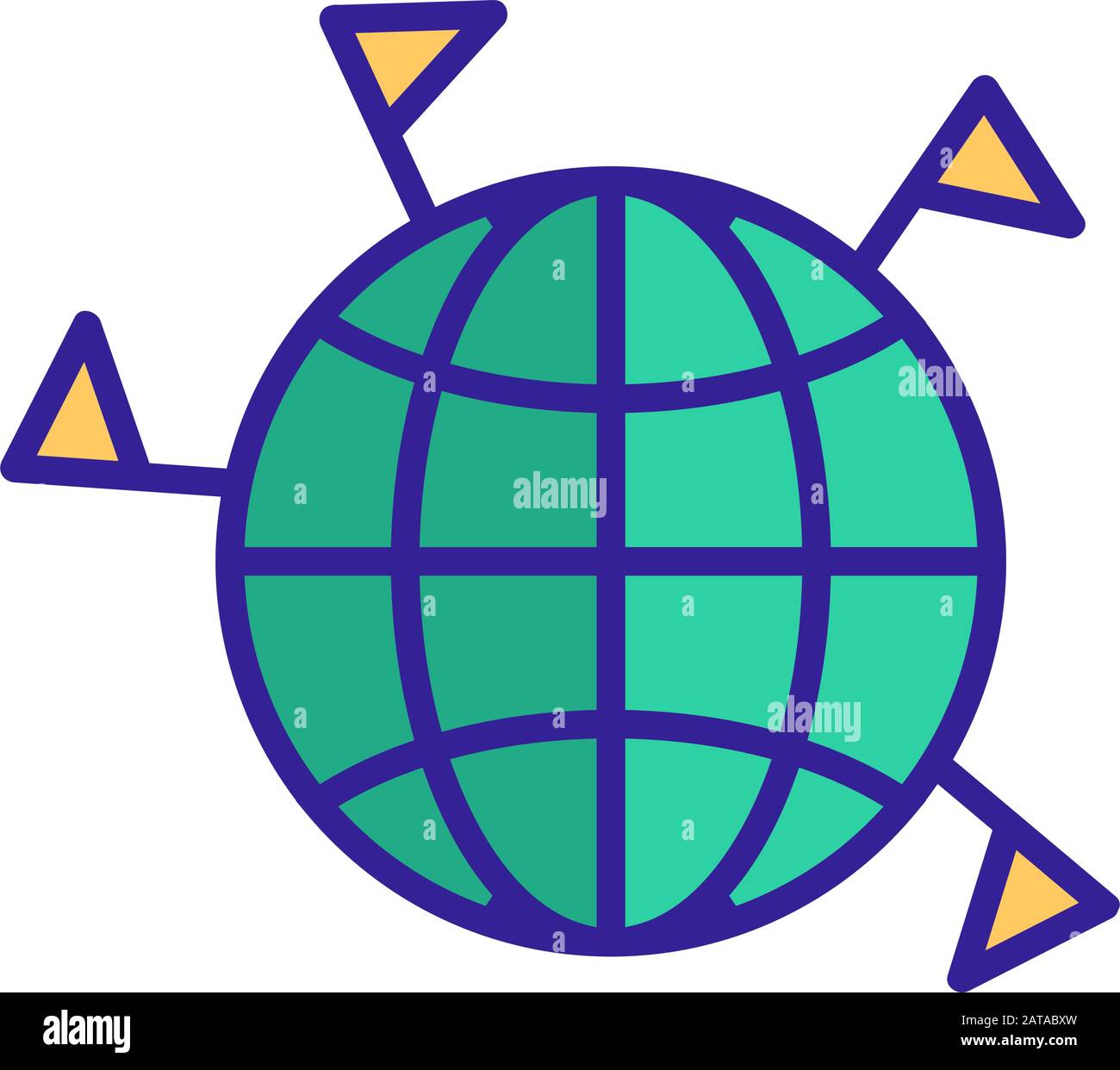 Location of objects icon vector. Isolated contour symbol illustration ...