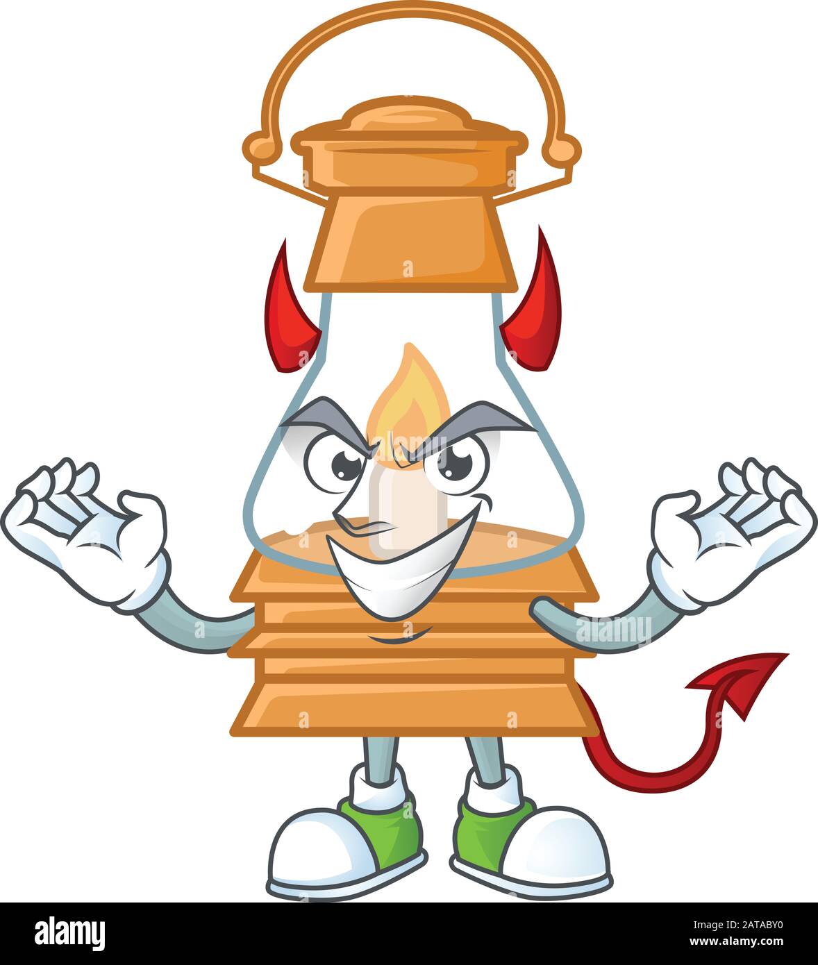 Devil oil lamp Cartoon character design style Stock Vector Image & Art ...