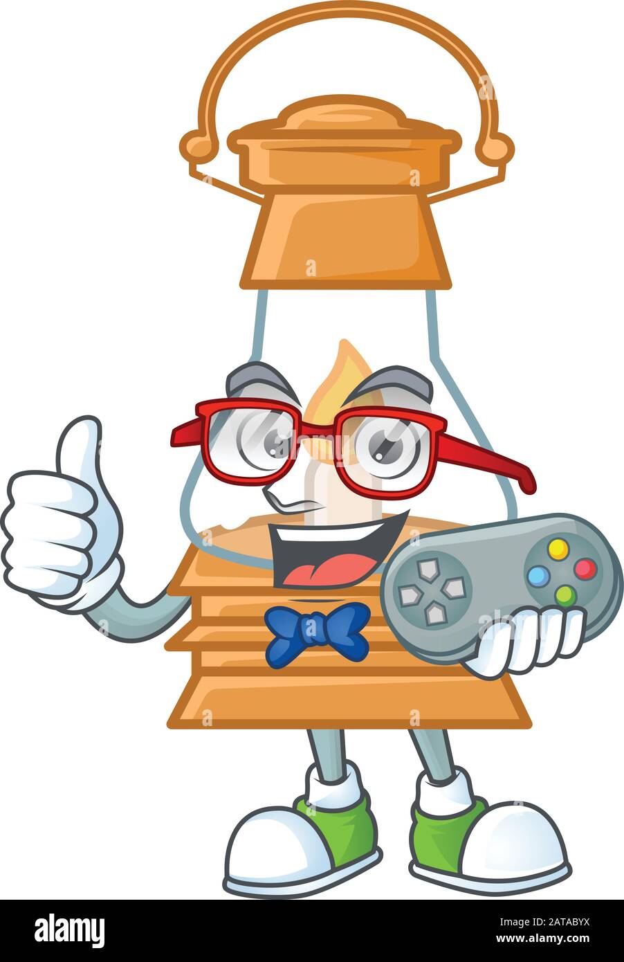 Smiley gamer oil lamp cartoon mascot style Stock Vector Image & Art - Alamy