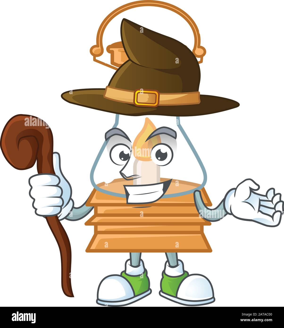 cartoon mascot style of oil lamp dressed as a witch Stock Vector Image ...