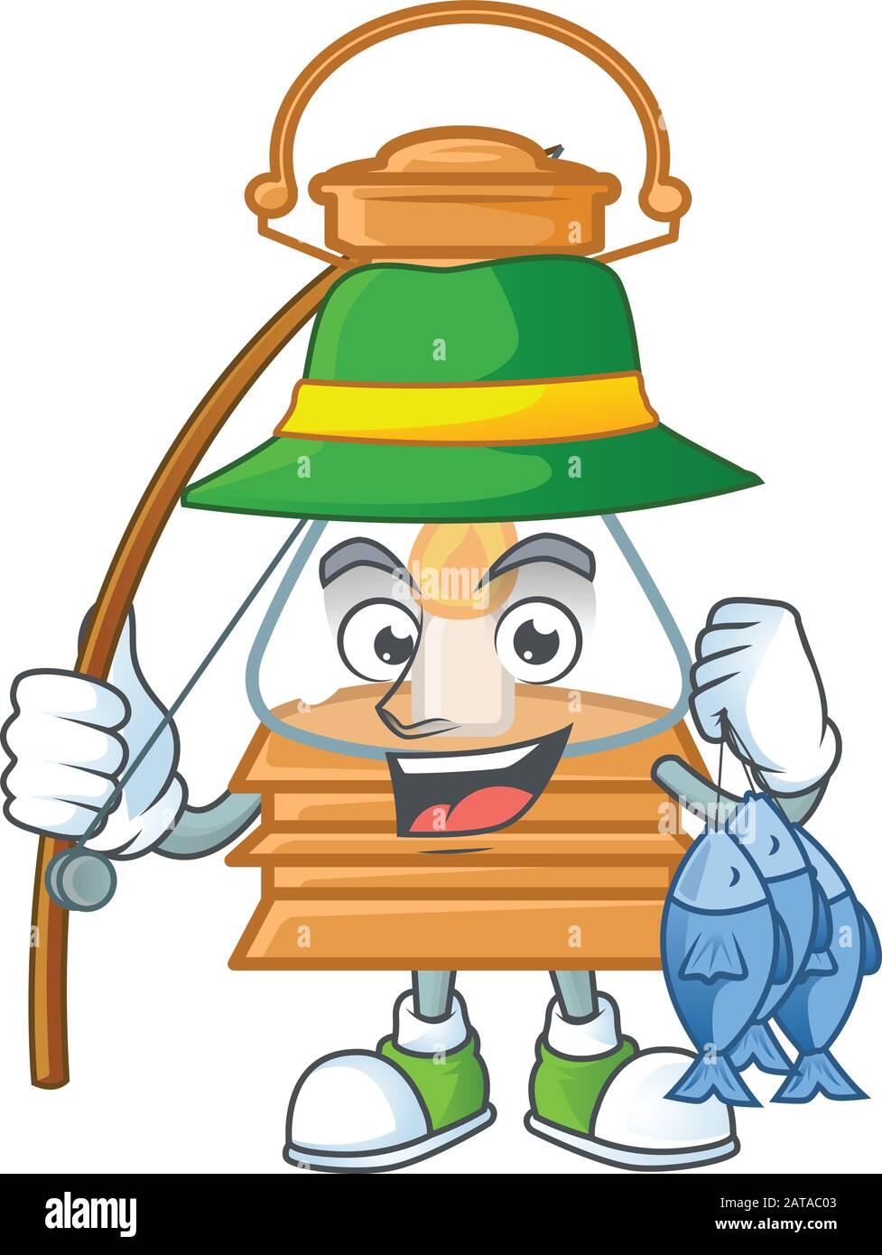 A Picture of happy Fishing oil lamp design Stock Vector Image & Art - Alamy