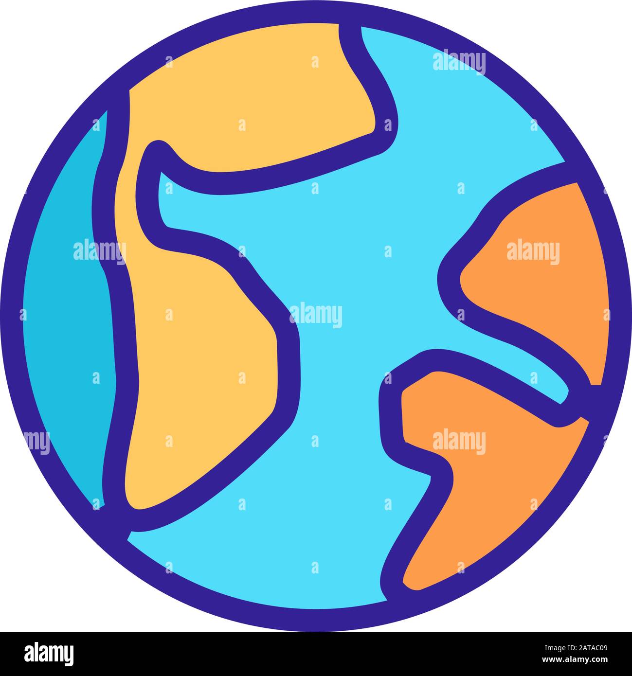 continents icon vector. Isolated contour symbol illustration Stock ...