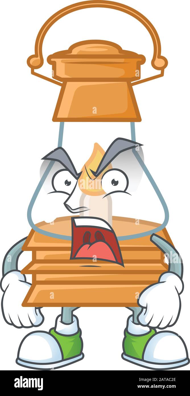 Oil lamp cartoon character design having angry face Stock Vector Image ...