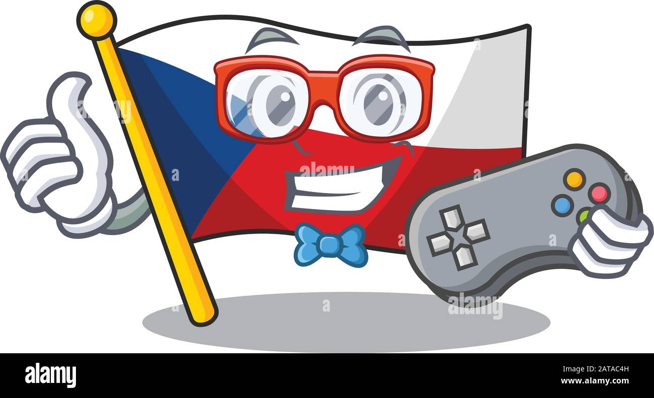 Smiley gamer flag czechia cartoon mascot style Stock Vector Image & Art ...