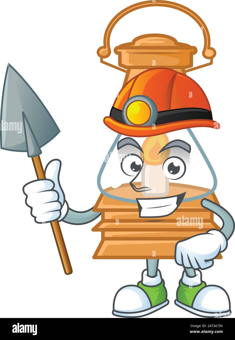 Cool clever Miner oil lamp cartoon character design Stock Vector Image ...