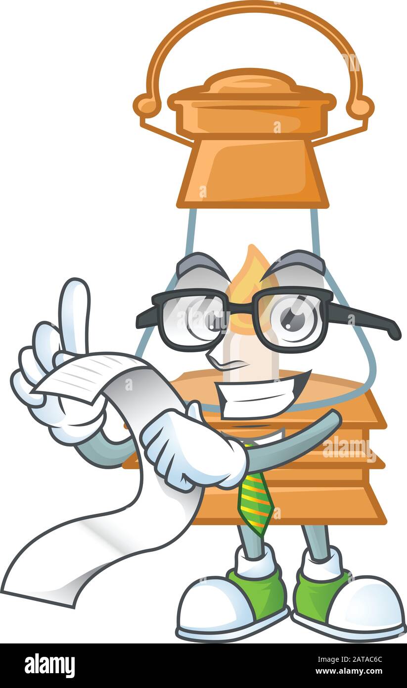 A funny cartoon character of oil lamp with a menu Stock Vector Image ...