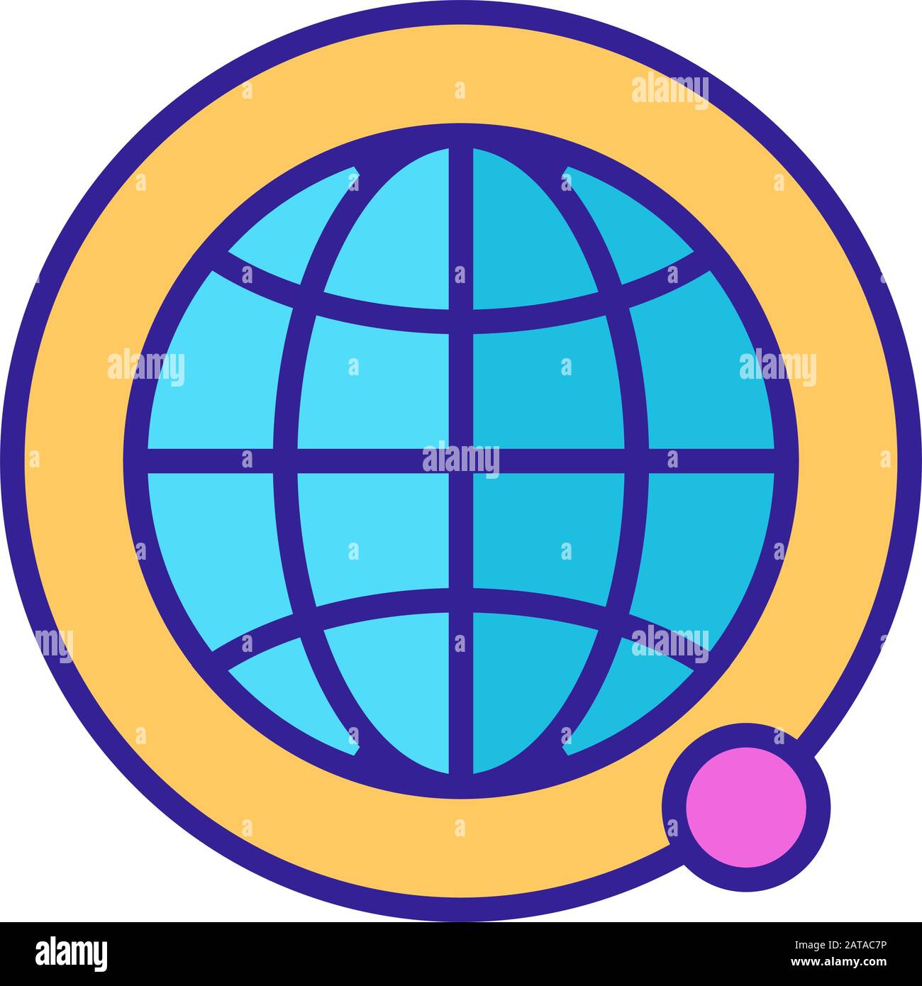 satellites land the icon vector. Isolated contour symbol illustration ...