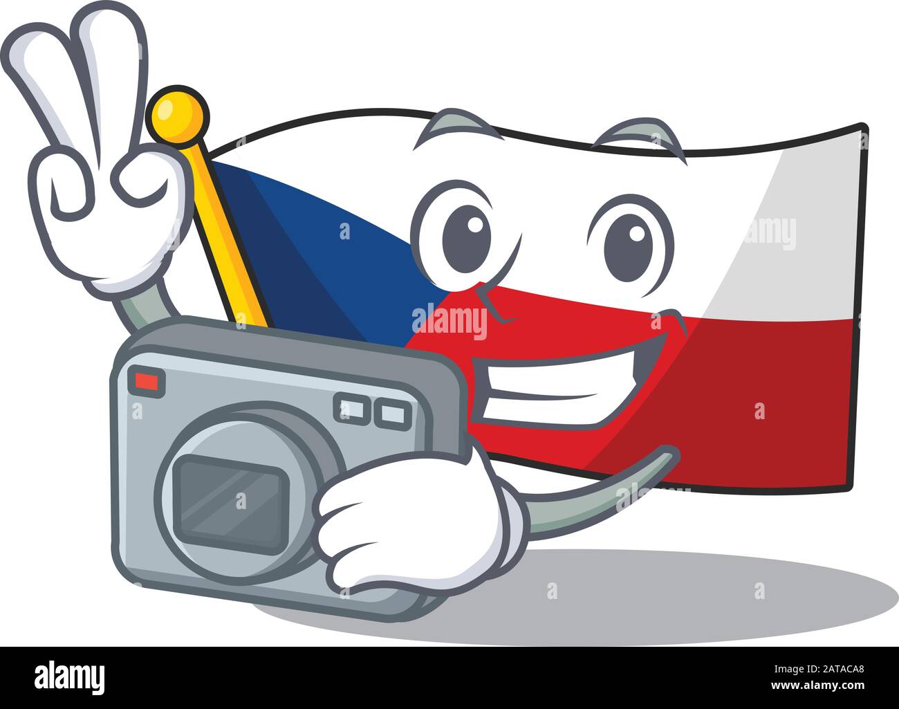 Cool Photographer flag czechia character with a camera Stock Vector ...