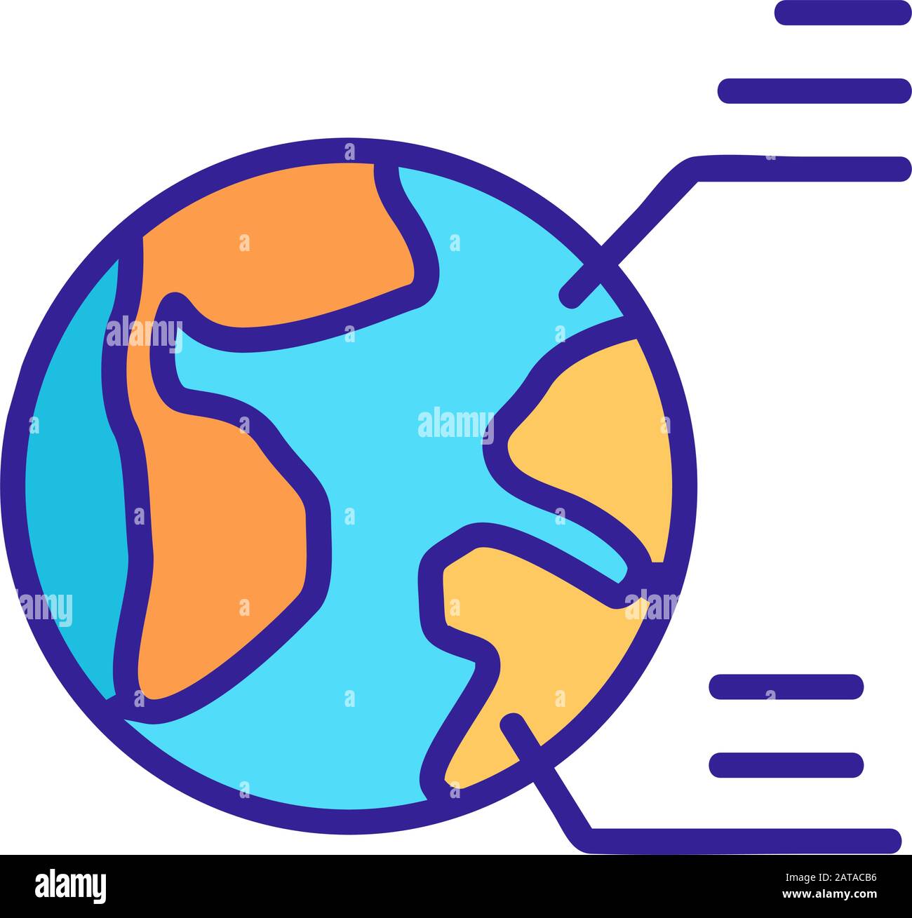 continents icon vector. Isolated contour symbol illustration Stock ...