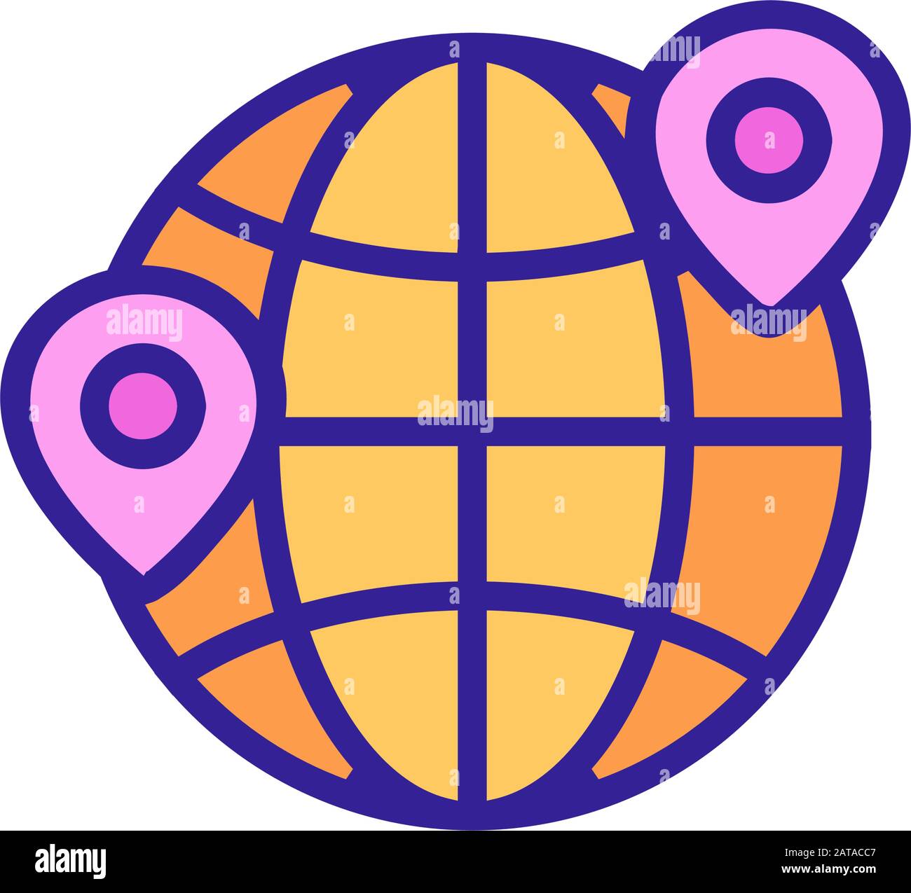 Location of objects icon vector. Isolated contour symbol illustration ...