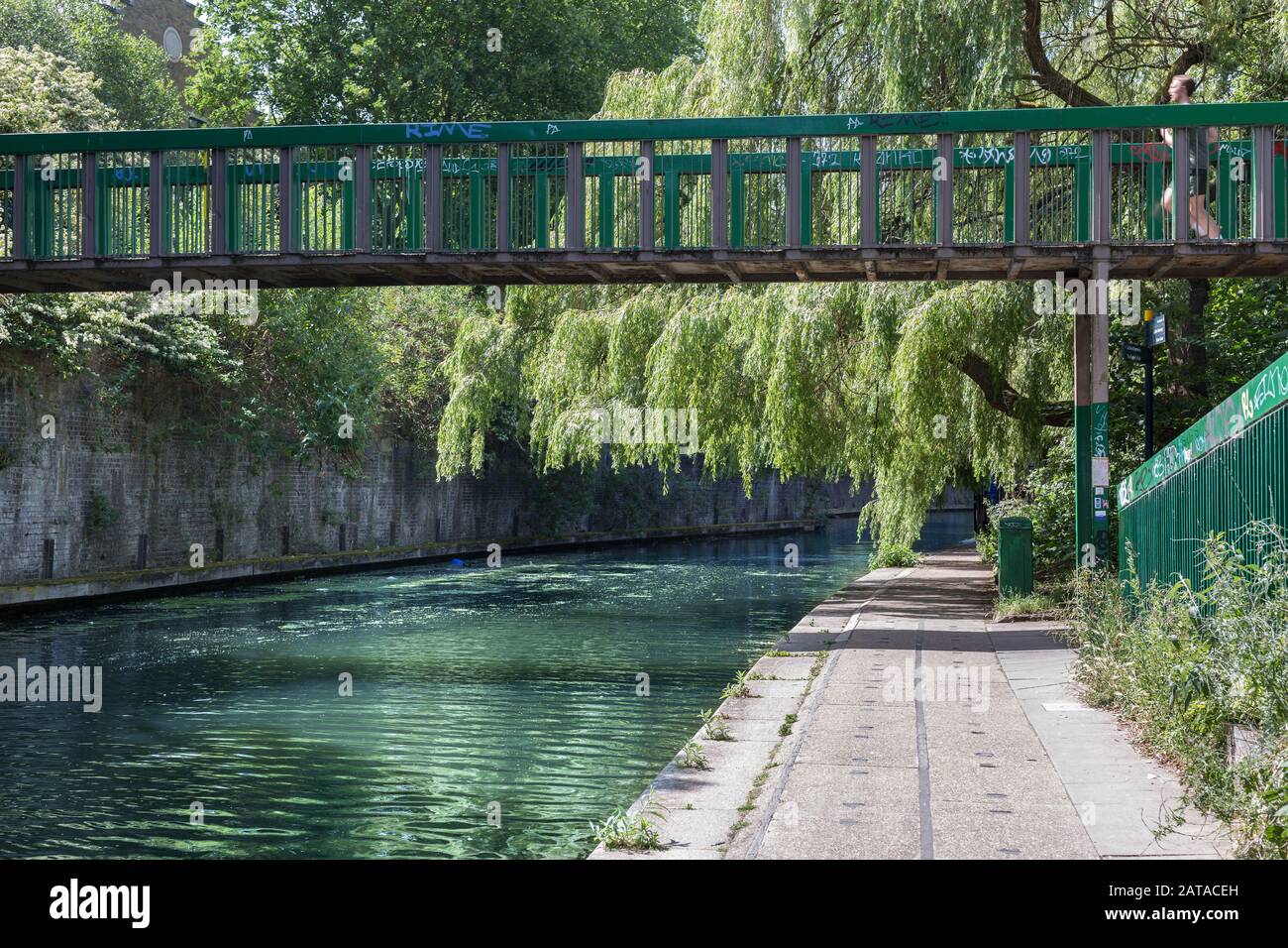 Canal, Bridge and Pedestrian Path along the River Bank of Regent's ...
