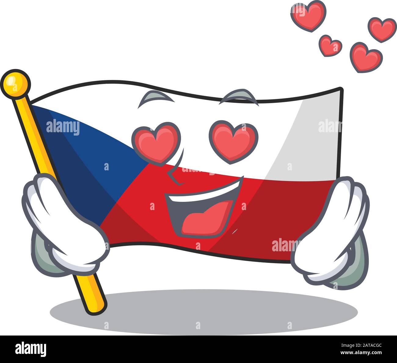 falling in love cute flag czechia cartoon character design Stock Vector ...