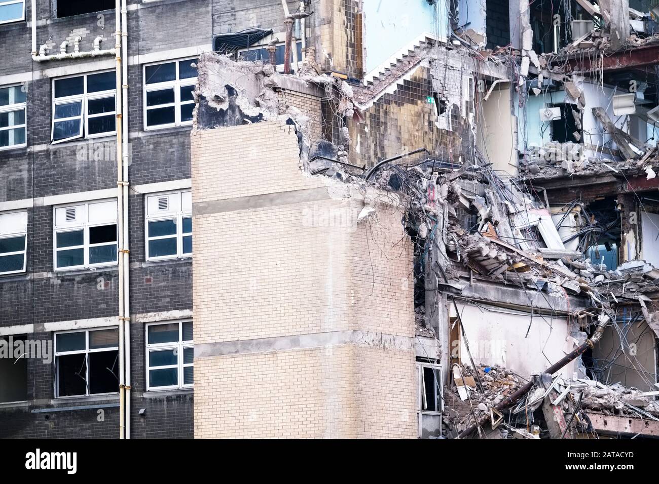 Demolition of office building collapse following explosion by ...