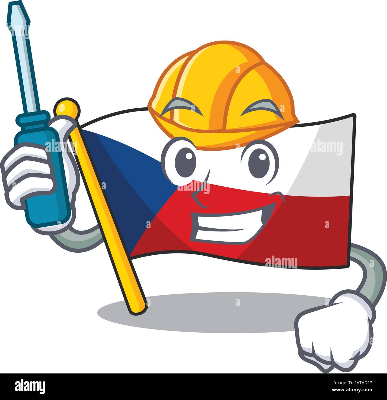Cool automotive flag czechia in cartoon character style Stock Vector ...