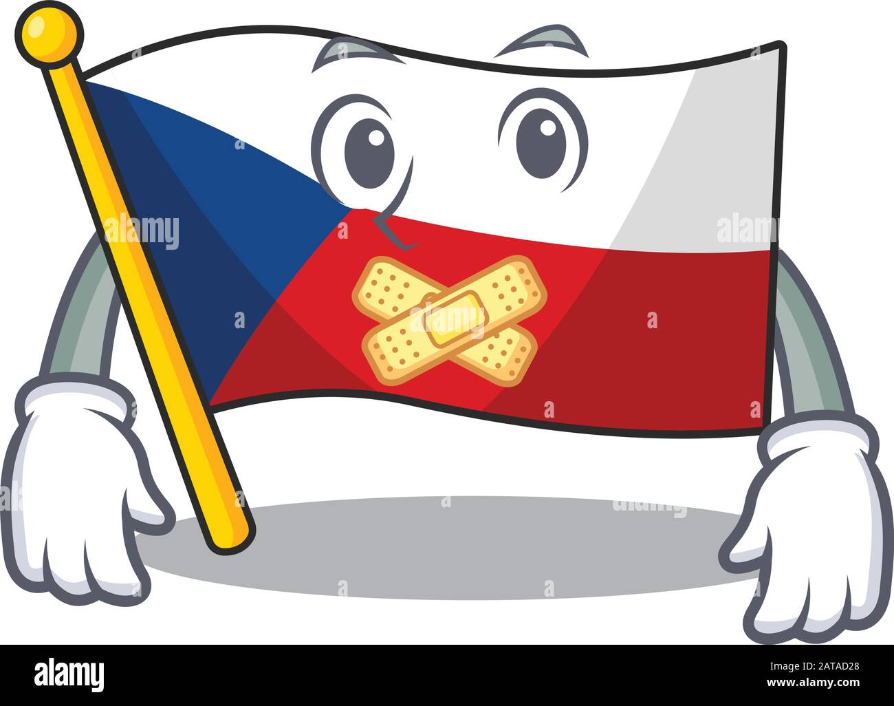 a silent gesture of flag czechia mascot cartoon character design Stock ...