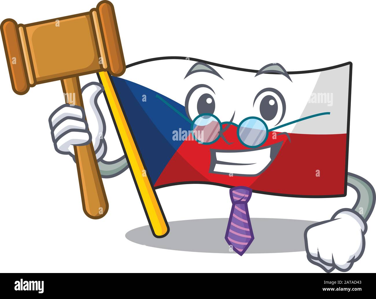 Smart Judge flag czechia in mascot cartoon character style Stock Vector ...