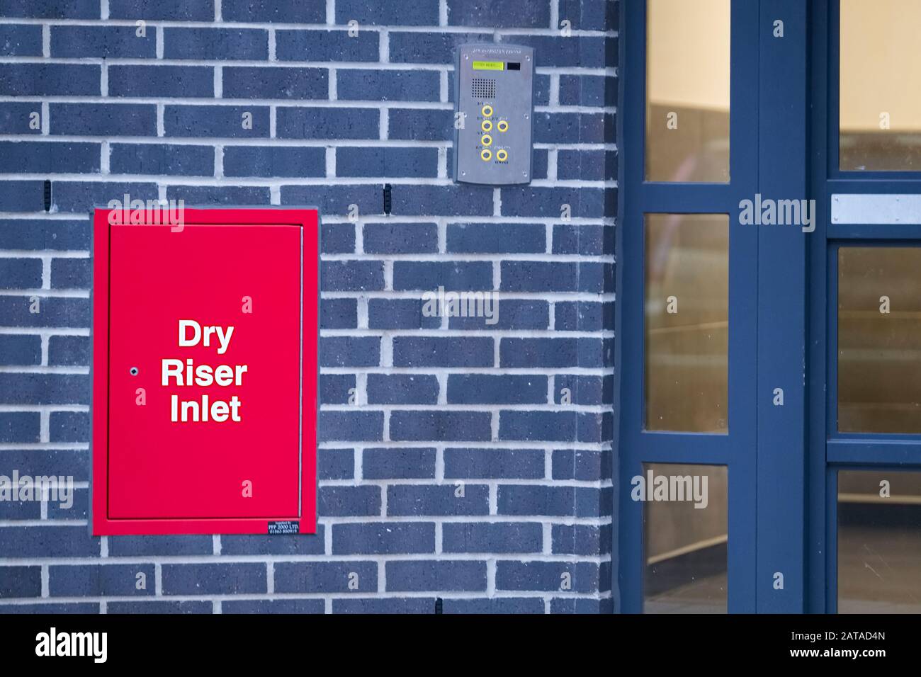 Dry riser fire safety at high rise council flats housing entrance ...