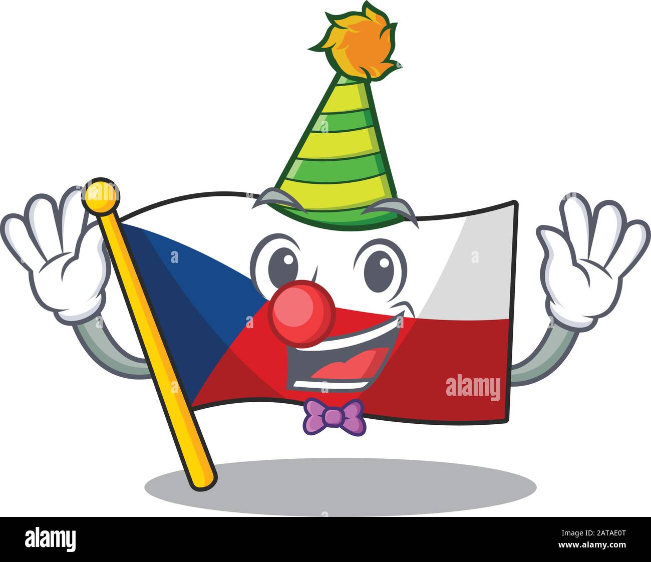 Funny Clown flag czechia cartoon character mascot design Stock Vector ...