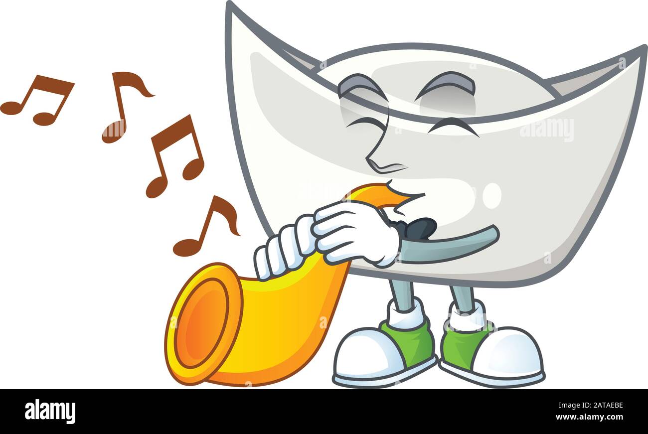 cartoon character style of chinese silver ingot performance with ...