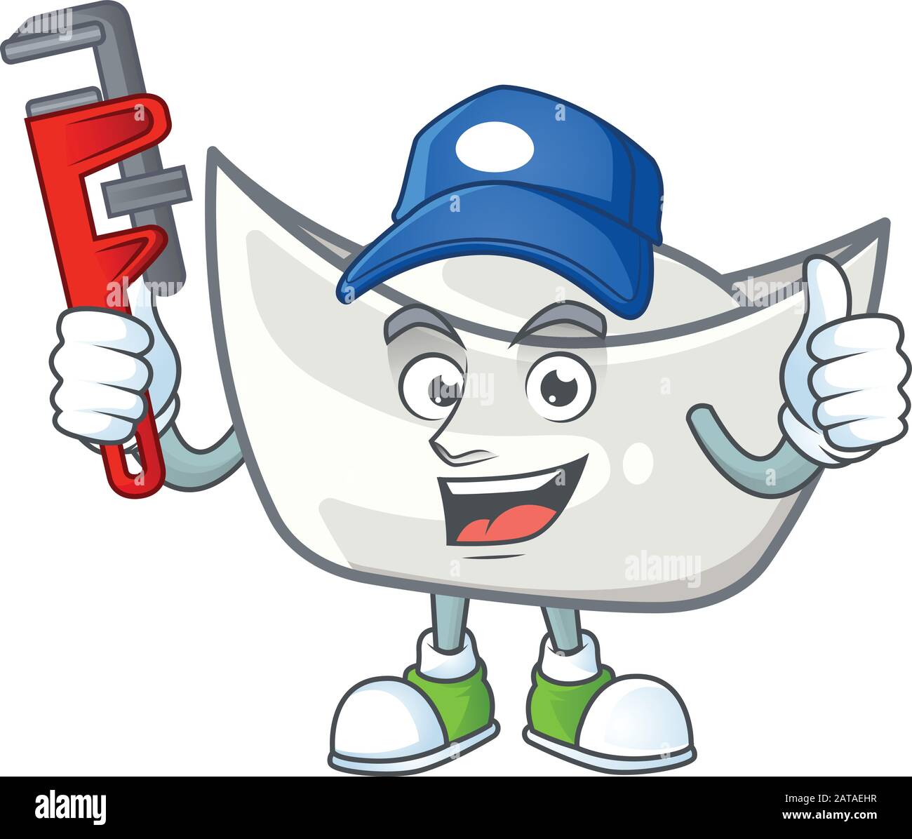 Cool Plumber chinese silver ingot on mascot picture style Stock Vector ...