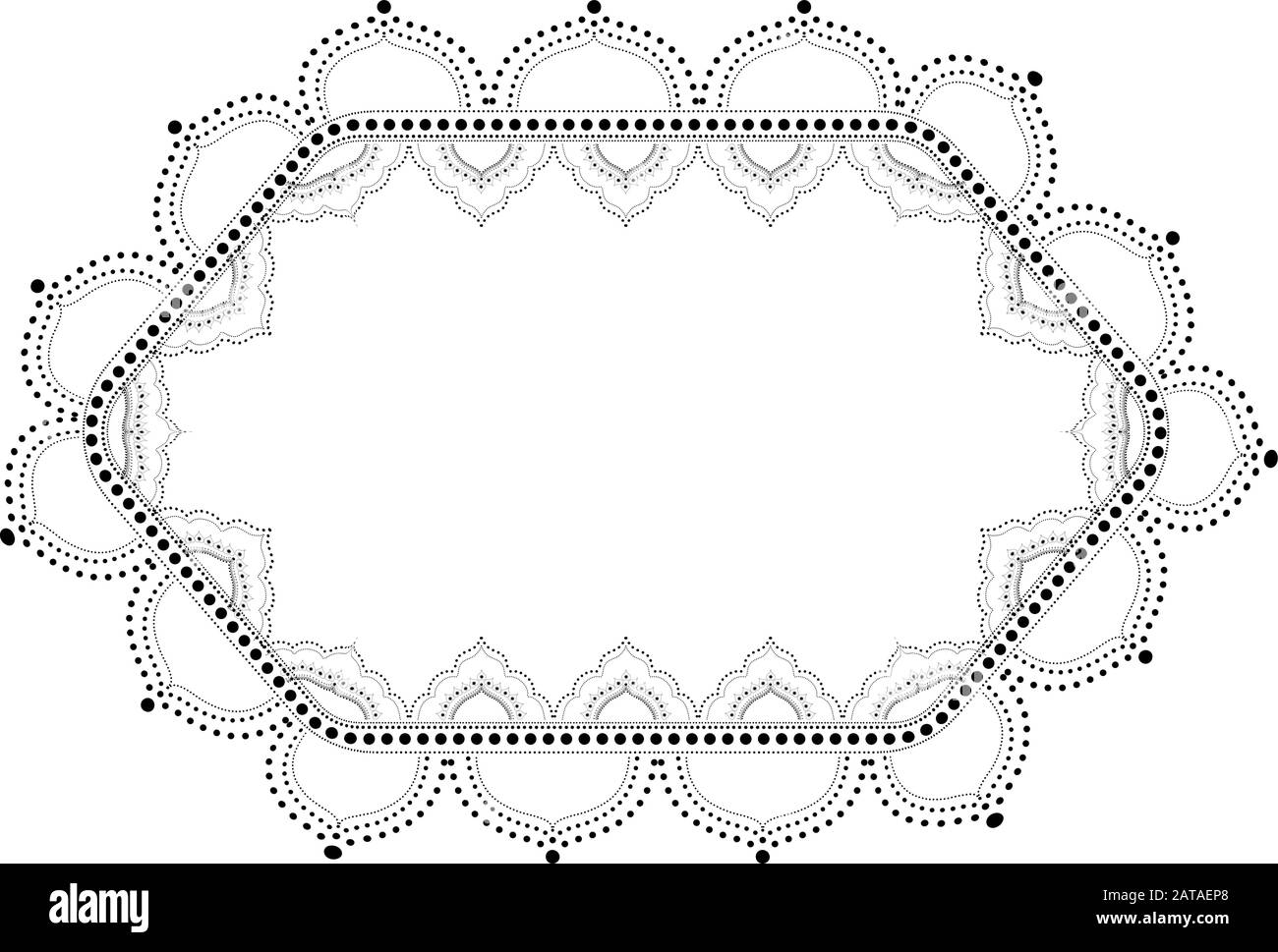 Indian Filigree Dotted Ornament - Vector Patterned Hexagonal Frame ...