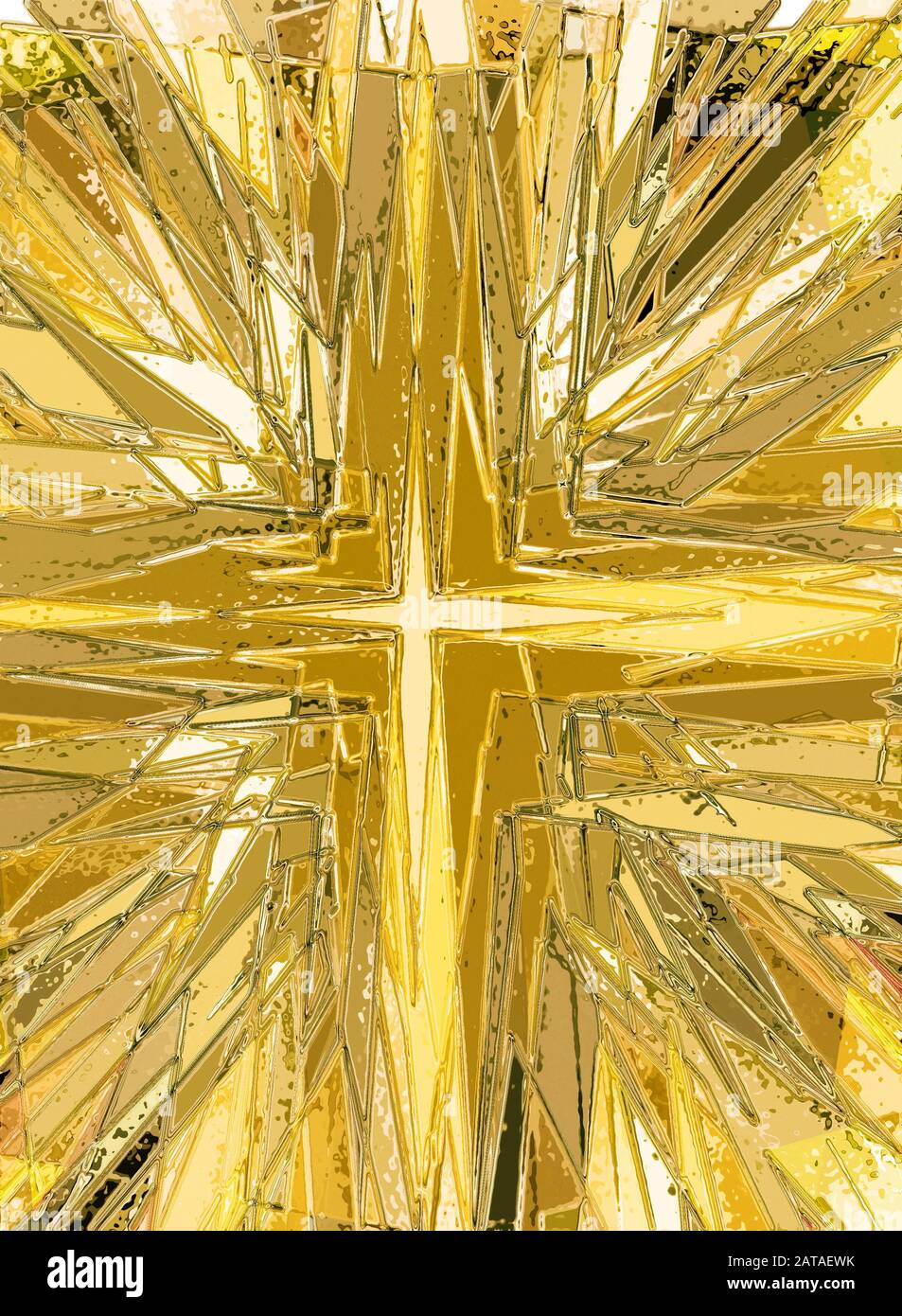 Yellow religious cross stained glass illustration Stock Photo - Alamy