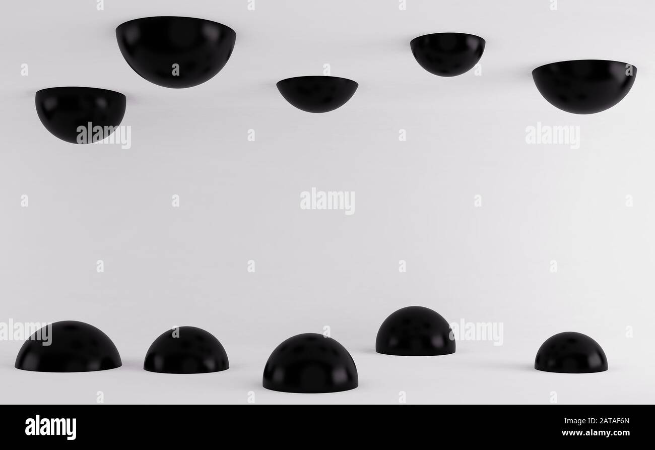 Black spheres on a white background. 3d render Stock Photo - Alamy